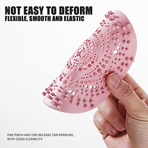 Upgrade Shower Drain Hair Catcher,Silicone Drain Protector Bathroom Accessories Hair Stopper Drain Cover for Shower Kitchen Bathroom Tub (Light Gray)