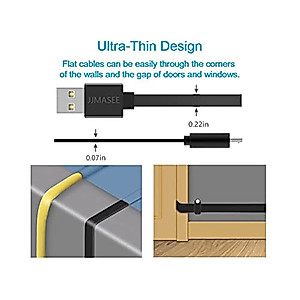 JJMASEE 2 Pack 20FT Power Extension Cable for Wyze Cam V3,Wyze Cam Outdoor,Blink,Arlo Essential,Eufy,Kasa,Yi Camera,NestCam Indoor,Micro USB Charging Cord for Security Camera(Black)