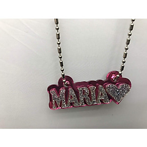 MIRROR MANIA Personalized Name Plate Custom Name Necklace Nameplate Name Laser Cut, Diamond Look, Made To Order Any Name - Dazzling and Stunning!