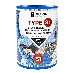 Agrif Filters Type S1 PureSpa Easy Replacement Filter - 2 Pack Set Cartridges Works with All Inflatable Intex PureSpa Models