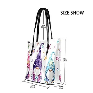 senya Colorful Gnomes With Stars Handbags Shoulder Bags Leather Crossbody Handbag for Women Tote Satchel