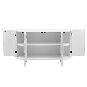 Merax Light Luxury Sideboard with Adjustable Shelves,Suitable for Living Room,Study and Entrance, White