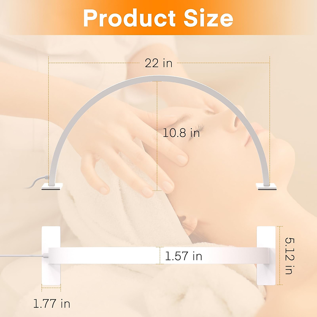 GHWMYD Half Moon Light for Nail Desk, Lash Light Led Nail Tech Lamp Half Moon Light Table Lamp Desk Lamp for Nail Lash Eyelash Extension Tattoo Eyebrows LED Table Lamp Desk Lamp（White）