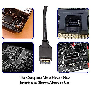 zdyCGTime USB 3.1 Front Panel Header to USB 3.0 20Pin Header Extension Cable for ASUS Motherboard 20cm Black (20p)