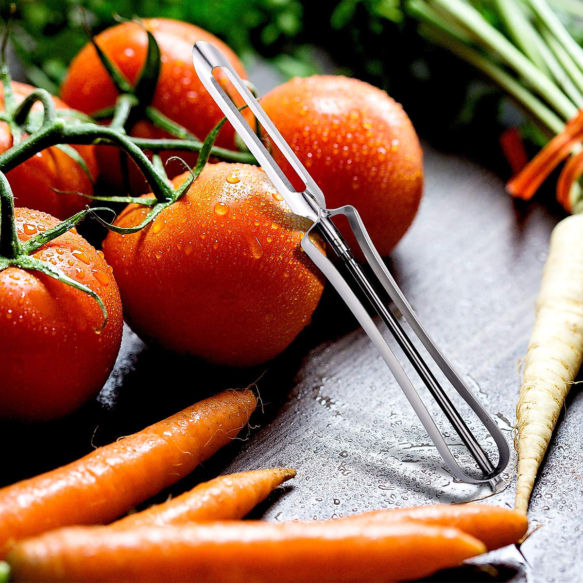 Stainless Steel Peeler Kitchen Vegetable Peeler Fruit Vegetable Peeler Rotary Peeler for Home Kitchen Carrots Potatoes Peeling Tools(5 Pieces)