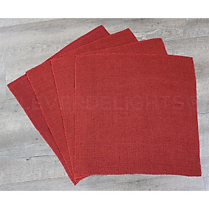 CleverDelights 20 Inch Red Burlap Squares - 12 Pack - Jute Burlap Fabric - Finished Edges - 20" x 20"