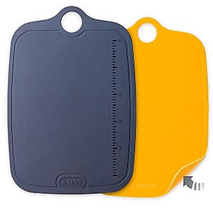 Deiss LUX Durable TPU Cutting Boards for Kitchen, Set of 2, Double-Sided Non-Slip Chopping Board, Built-in Ruler, Flexible Large Cutting Board, Deep Juice Grooves, Dishwasher Safe