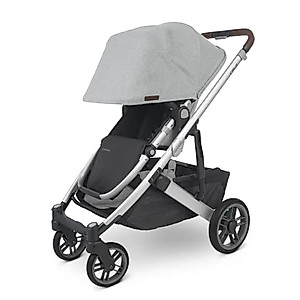 Cruz V2 Stroller - Stella (Grey Brushed mélange/Silver/Chestnut Leather) + MESA V2 Infant Car Seat - Stella (Grey Melange)