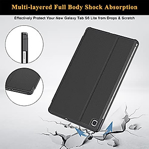 Soke Galaxy Tab S6 Lite 10.4 Case 2022/2020, Premium Shock Proof Stand Folio Case, Multi-Viewing Angles, Hard PC Back Cover for Samsung Tab S6 Lite 10.4 inch Tablet [SM-P610/P613/P615/P619],Black