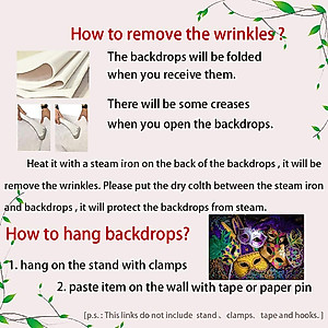 Mardi Gras Beads Photography Backdrop for Mask Prom Dance Decorations Gold Green Purple for Carnival Masquerade Ball Birthday Party Banner Supplies Photo Background Vinyl 5x3ft Photo Booth Props