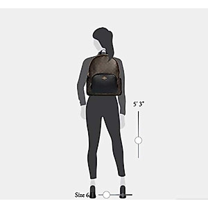 Coach Women's Large Court Backpack in Signature Canvas (Brown - Black)