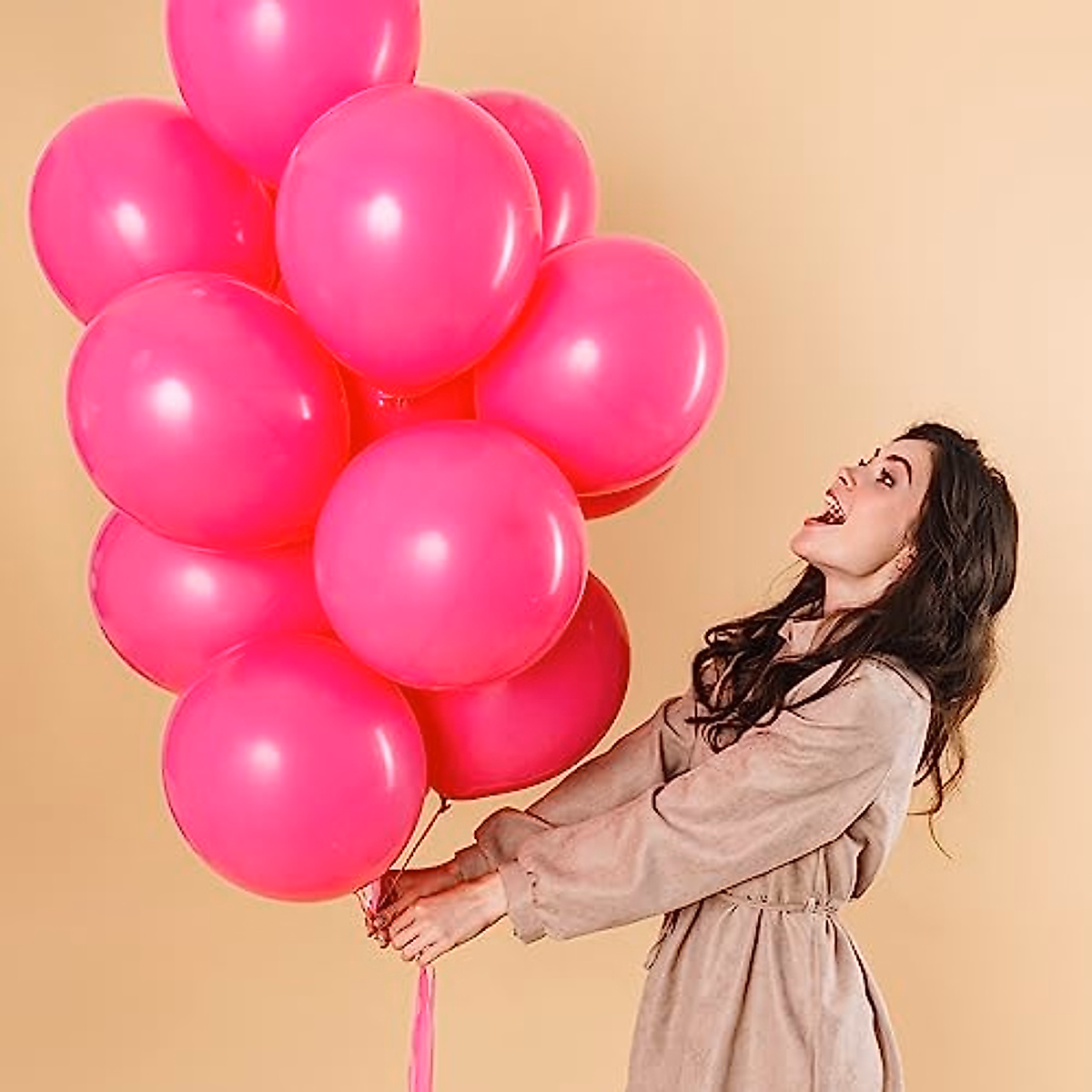 RUBFAC 116pcs Hot Pink Balloons Different Sizes Pack of 36 18 12 10 5 Inch for Garland Arch Extra Large Balloons for Birthday Wedding Party Decoration