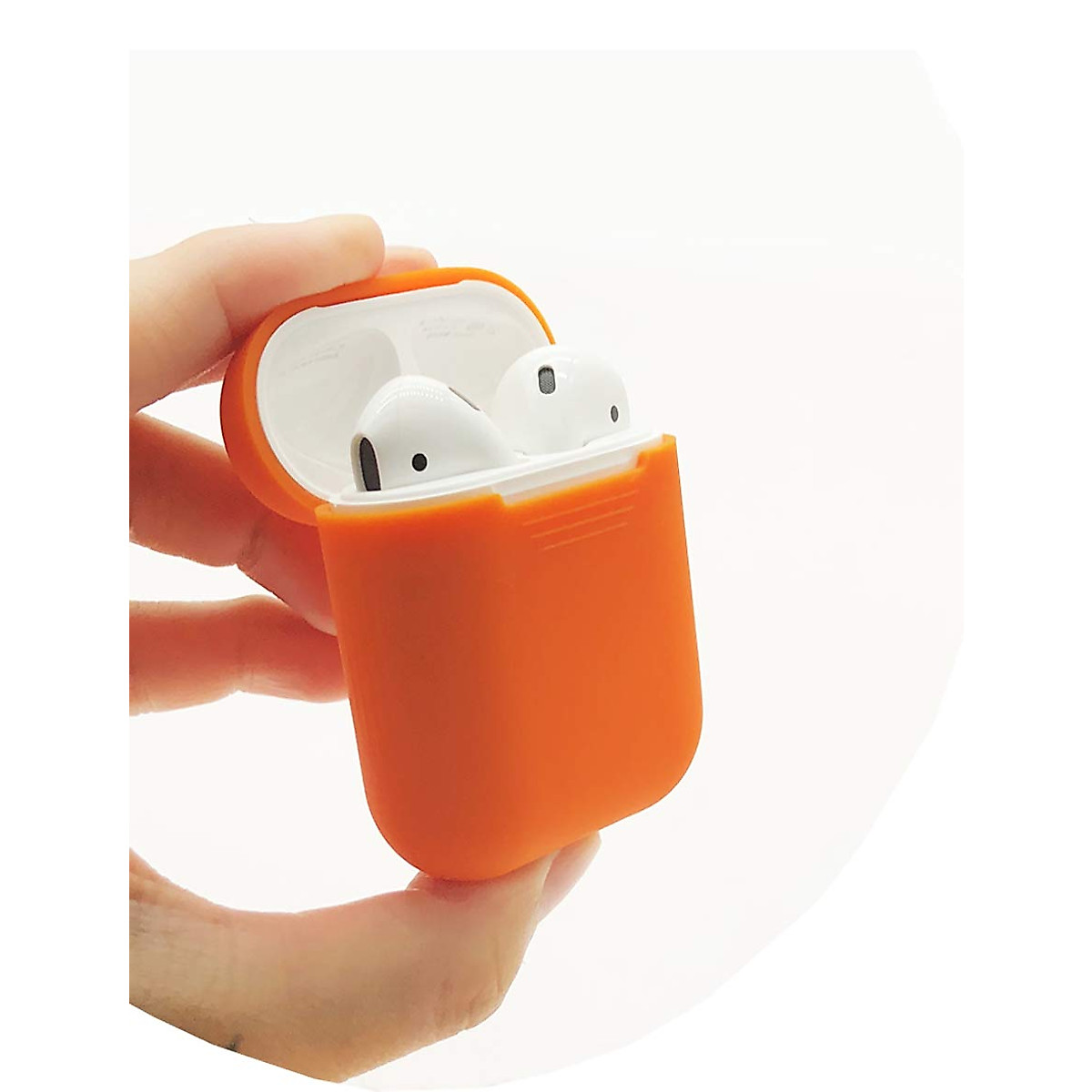 HappyCover Compatible for Airpods Case 2 & 1, Protective Silicone Cover Skin for Airpods Charging Case (Vibrant Orange)
