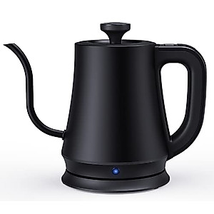 Electric Gooseneck Kettle with Variable Temperature Control,Tea Kettle & Pour Over Coffee Kettle,100% Stainless Steel Inner Lid & Bottom,Quick Heating, Auto Shutoff Anti-dry Protection,1000W-1 L