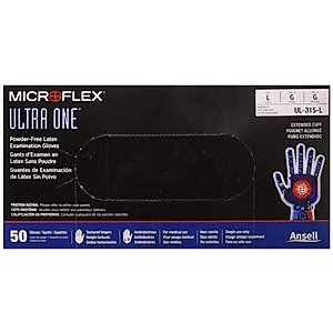 Ultra One® Powder Free, Latex Extended Cuff Examination Gloves - Large
