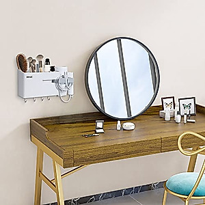 Hair Dryer Holder Wall Mounted, Hair Tools and Styling Organizer for Bathroom , Bathroom Supplies Storage Vanity Caddy for Blow Dryer Curling Wand Hair Straightener Brushes