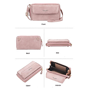 Womens Crossbody Wallet Small Cute Clutch Purses Phone Bag with Front Zipper Pocket,Red