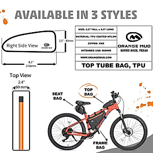 Orange Mud Bicycle Top Tube Bag, Welded, TPU, Black