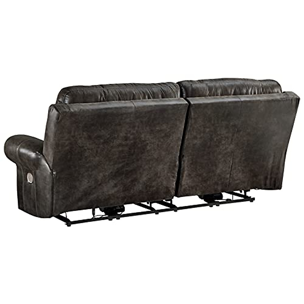 Signature Design by Ashley Grearview 2 Seat Power Reclining Sofa with Adjustable Headrest, Dark Gray