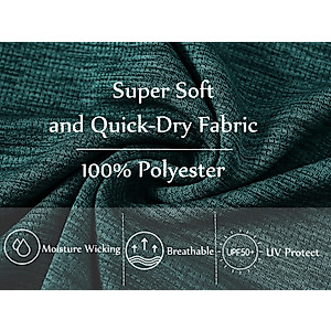 MoFiz Men's Quick-Dry Active Sports Shirts Quarter Zip Long Sleeve Running Pullover Athletic Outdoor Tops Dark Green L