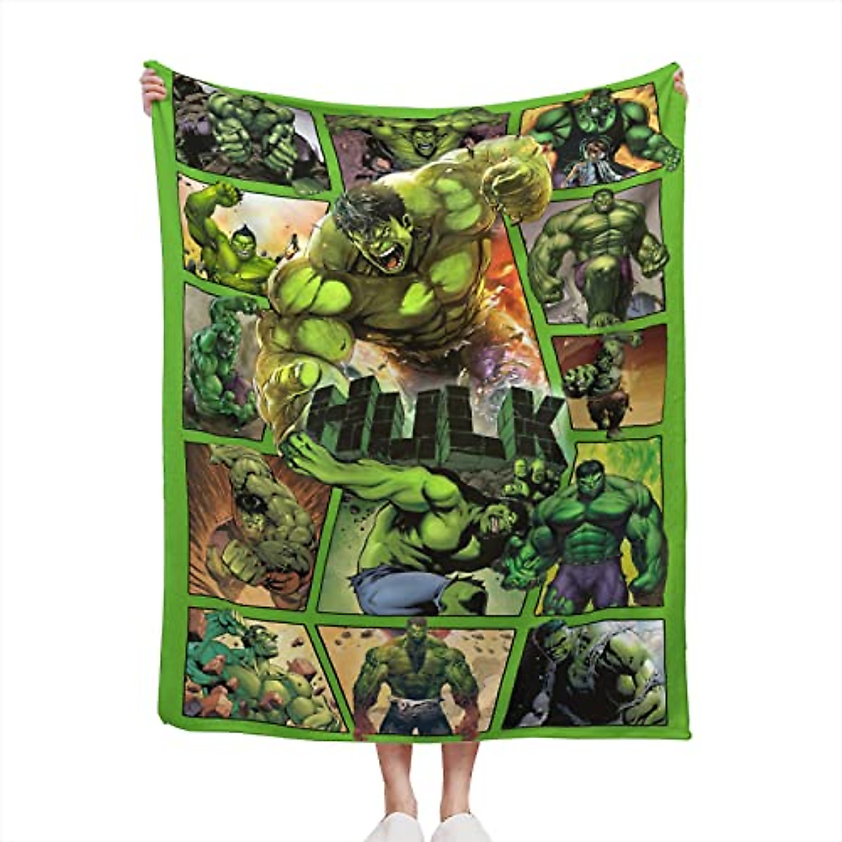Super Hero Throw Blanket Ultra Soft Flannel Blanket Cozy Plush Bedding for Sofa Bed Living Room All Season 62" x 52"