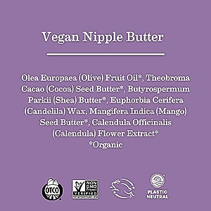 Earth Mama Vegan Nipple Butter | Cruelty-Free Breastfeeding Cream for Nursing Mamas | Lanolin-free 2-Ounce