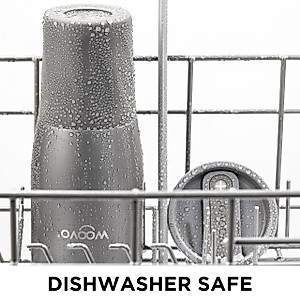 WOOVO 30 oz Tumbler with Lid and Straw - Insulated Double Wall Stainless Steel Water Bottle with SIlicone Boot - BPA Free Dishwasher Safe Tumbler, Reusable 30oz Travel Cup Stay Hot Cold - White