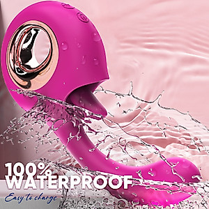 Adult Toys, G Spot Dildo Vibrator, 2 in 1 Tongue Licking & Vibrating Rose Sex Stimulator for Women with 9 Modes, Rechargeable Waterproof Adult Sex Toys for Women and Couples