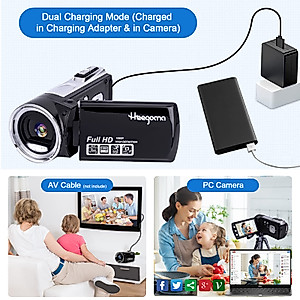Rawiemy Kids Video Camera Camcorder 1080P 36MP Video Recorder Vlogging Camera for YouTube TikTok Digital Camera Recorder Kids Camcorder with 2.8" LCD Screen,8X Digital Zoom for Teens Beginners