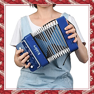Kiddire Kids Accordion, 10 Keys Button Toy Accordion Musical Instruments for Children Kids Pre-Kindergarten Toddlers Beginners(Blue)