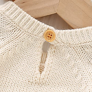 Baby Girls' Bodysuit Newborn Clothes Toddler Sweater Romper Long Sleeve Pullover Winter Infant Onesies Spring For Photo Shoot Yellow-9-12 Months