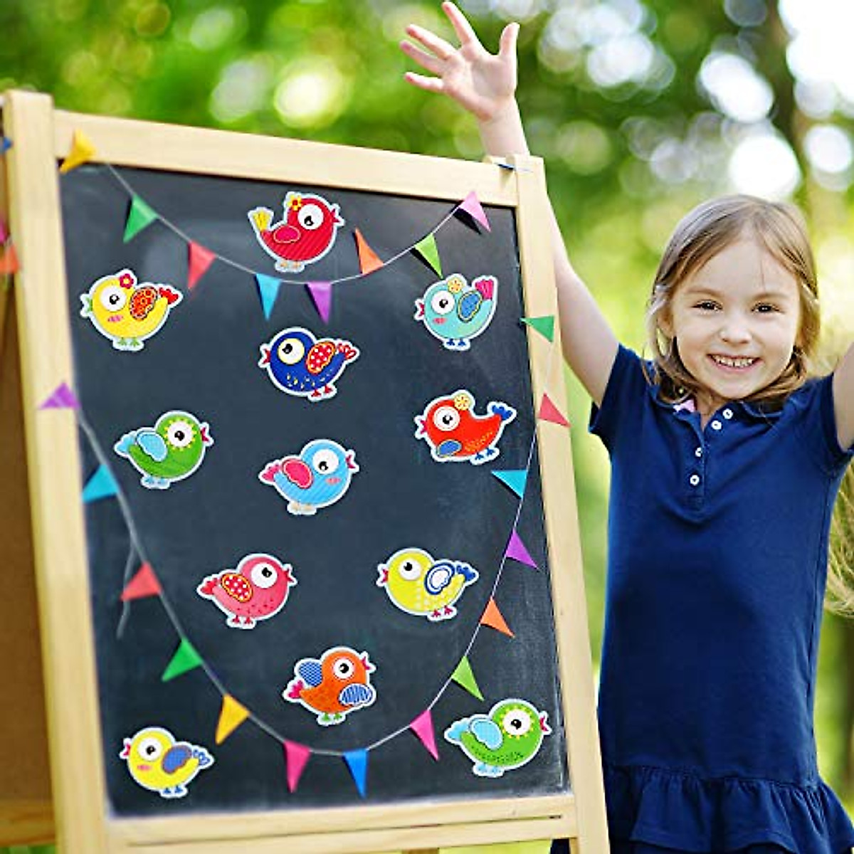 72 Multicolor Boho Birds Cut-Outs for Classroom & Parties