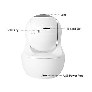 WiFi Security Home Camera，Baby Monitor Wireless IP Camera with Night Vision Two Way Audio Cloud Storage， Supports 5G WiFi，up to 128GB（White） Indoor Camera