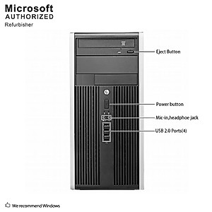 HP Desktop PC Computer Tower PRO 6300, Intel Quad Core i5-3570 3.8GHz, 8G DDR3, 500G, DVD, WiFi, BT, VGA, DP, Windows 10 Pro 64 Bit-Multi-Language Supports English/Spanish/French(Renewed)