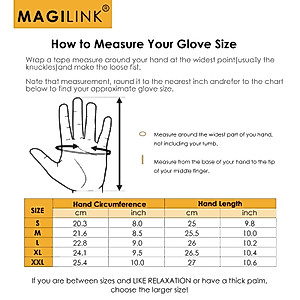 MAGILINK Mens Leather Gloves Touchscreen Texting, Winter Gloves Men Cold Weather with Warm Thermal Wool Fleece Lined, Driving Gloves Men Anti-Slip Motorcycle Cycling(Black-L)