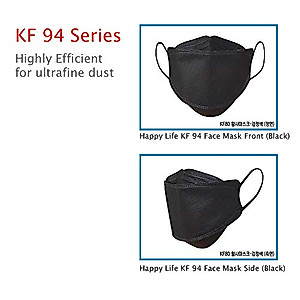 [Pack Of 10] GOODDAY ENGLISH BLACK SMALL Certified KF94 Korean Face Mask Disposable Comfortable YOUTH Face Mask, Age 9-15, Small Size By Happy Life