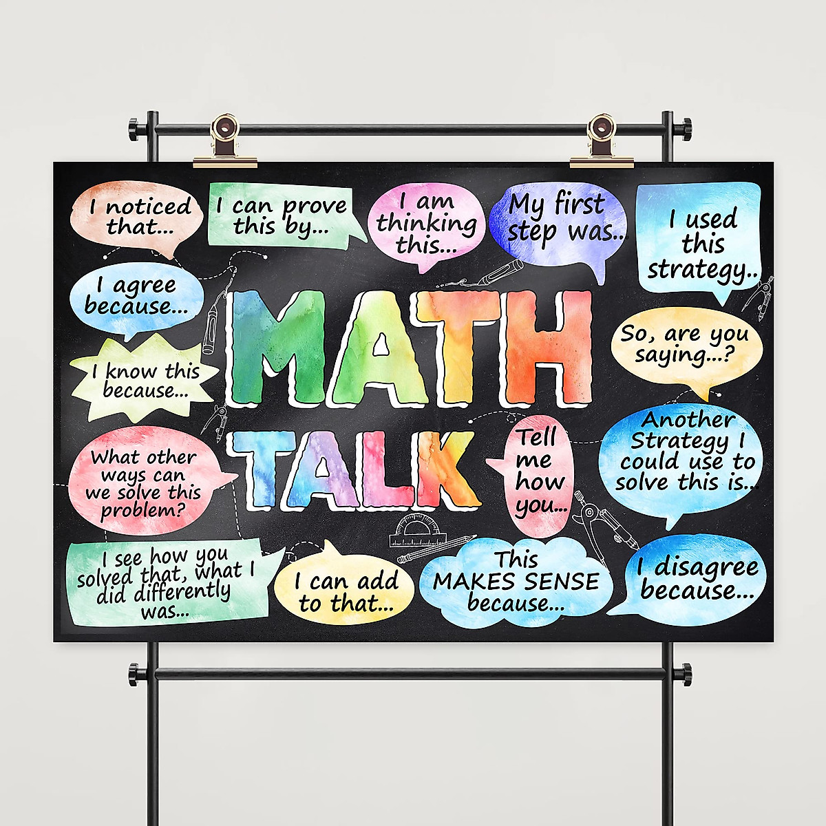 Minitowz Math talk Poster Collection Classroom Decor Teacher Wall Decoration, Decorations No Frame Full Size Print Gift for Back To School High posters 24x36 inch