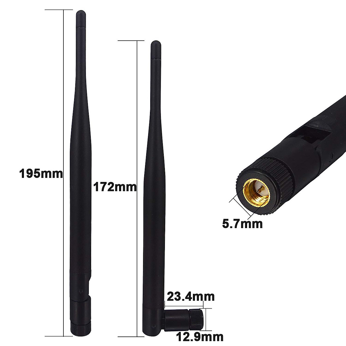 Kaunosta 4G LTE Antenna SMA Male WiFi Antenna Aerial 6DBI Omnidirectional Antenna (2 Pack) for Wireless Network Router Outdoor Security Camera PCI/PCIe Card USB Adapter IP Camera