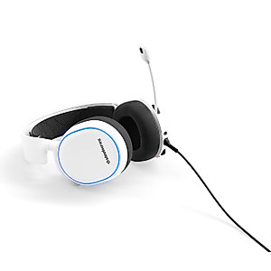 SteelSeries Arctis 5 (2019 Edition) RGB Illuminated Gaming Headset with DTS Headphone:X v2.0 Surround for PC and PlayStation 4 - White (Renewed)