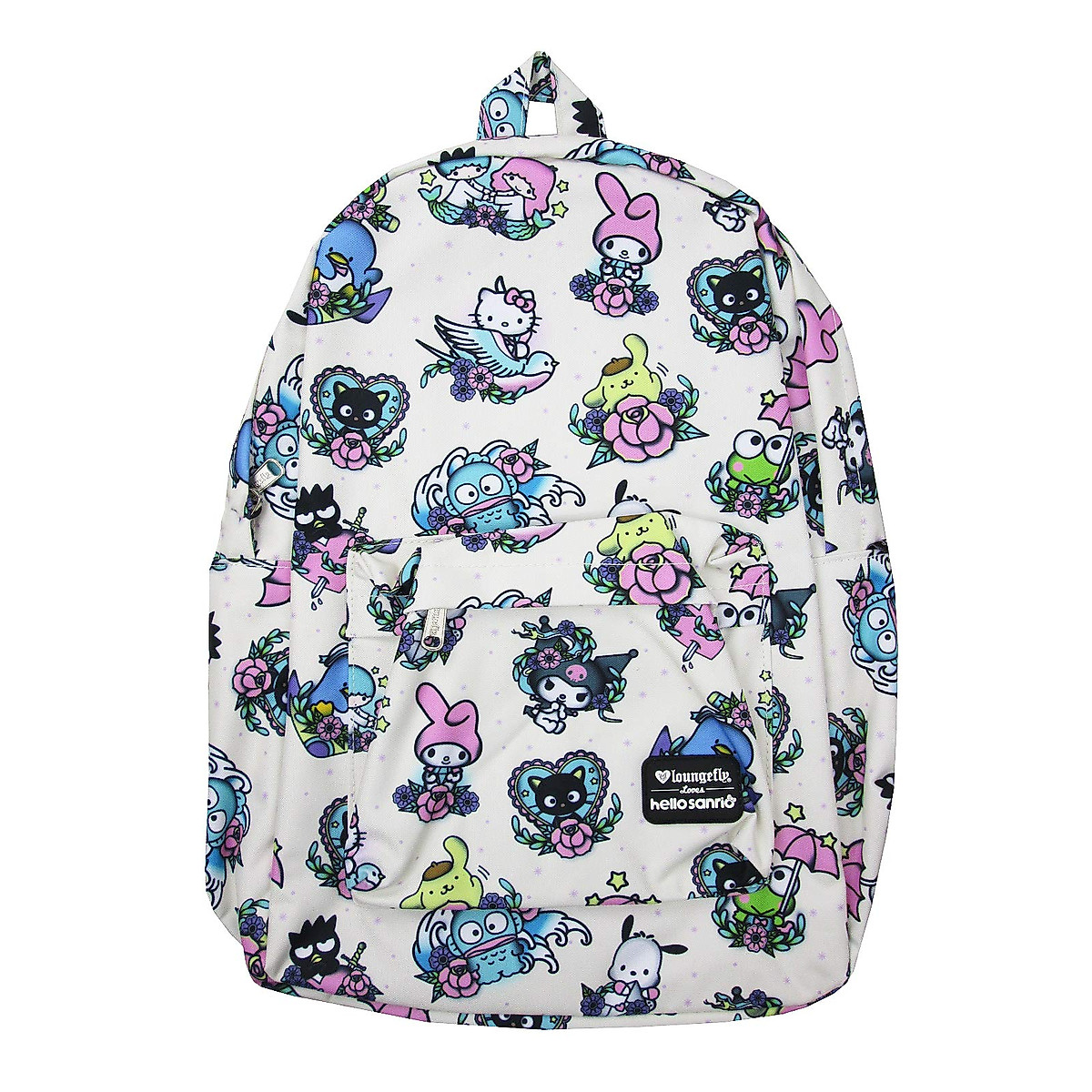 Loungefly x Sanrio Hello Kitty Characters Tattoo Allover-Print Nylon Backpack (Multicolored, One Size)