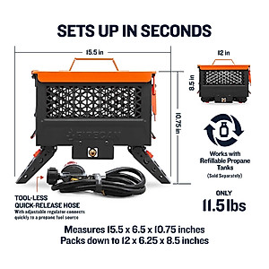 Ignik FireCan and Refillable Lighter - Portable Propane Fire Pit with Hose, Adjustable Regulator, and Refillable Windproof Aluminum Butane Lighter