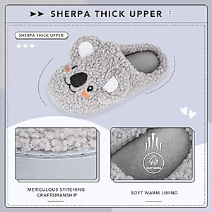 FUNCOO PLUS Boys Girls House Slippers Kids Warm Home Shoes Toddler Fuzzy Wool-Like House Shoes Indoor Outdoor Slippers