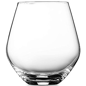 Godinger Wine Glasses, Stemless Wine Glasses, Red Wine Glasses, Drinking Glasses, European Made Stemless Wine Glass - 17oz, Set of 4