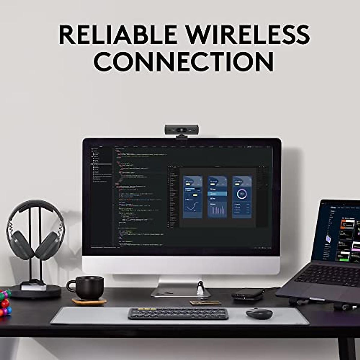 Logitech Zone Vibe Wireless Bluetooth Headphones with Noise-Canceling Mic, USB-A, USB-C, for Google Meet, Google Voice, Zoom, Mac/PC, Black