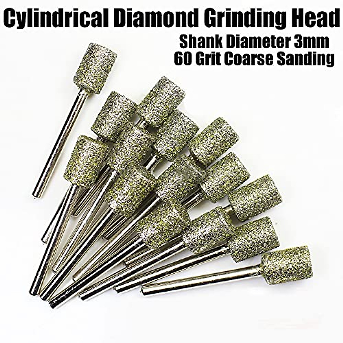 5 Pcs Diamond Coated Cylindrical Burr Chainsaw Sharpeners Jade Agate Carving Grinding Sharpener Stone Saw Sharpening Tool,Cylinder 6mm