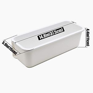 2 Pack Sliding Cabinet Basket for Bathroom, Pull out Storage Drawer Shelves for under Kitchen Sink or Limit Space, Long 14.8in by Wide 6in by Hight 4.4in, White