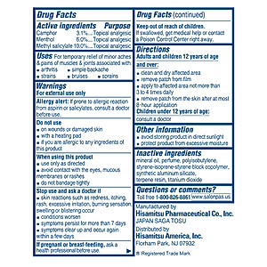 Salonpas Pain Relieving Patch, 20 Count, for Back, Neck, Shoulder, Knee Pain and Muscle Soreness, 8 Hour Pain Relief