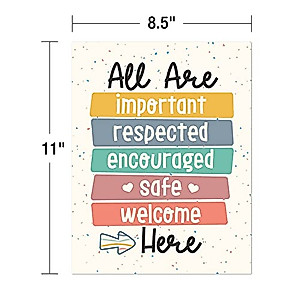 Carson Dellosa We Belong 12 Boho Rainbow Classroom Poster Set, Boho Neutral Motivational Mini Posters for Classroom, Wall Décor, Daycare, and Boho Neutral Classroom Décor
