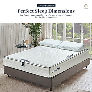 Aylas Furniture Queen Size Mattress - 12 Inch Cool Memory Foam & Spring Hybrid Mattress with Breathable Cover - Tight Top - Rolled in a Box by Oliver & Smith