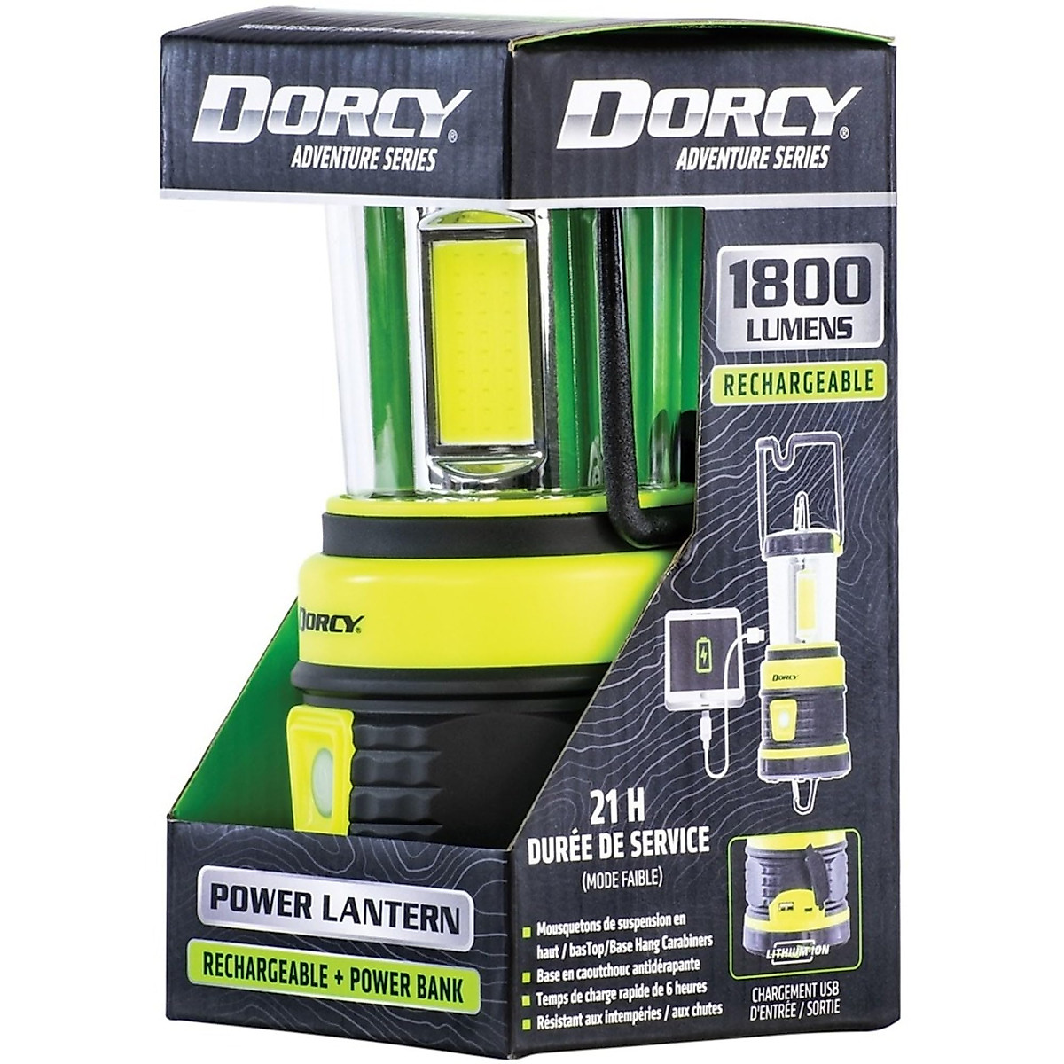 Dorcy 41-3125 1,800-Lumen Rechargeable Adventure Lantern, Multicolored
